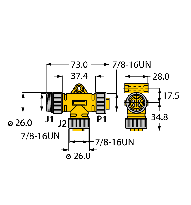 Zweifachverteiler - T-Verteiler ohne Leitung