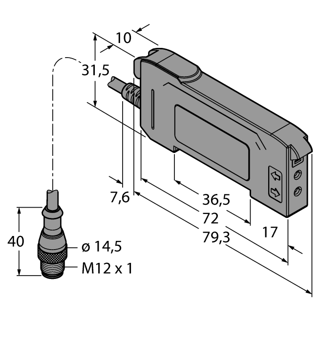 Opto-Sensor - Lichtleiter-Sensor für Kunststofflichtleiter