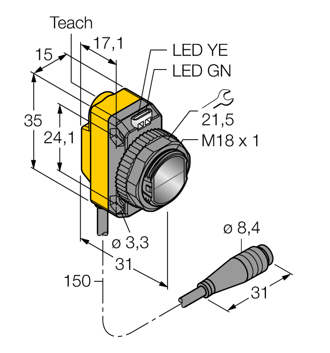 Photoelectric Sensor - Retroreflective Sensor with Polarizing Filter ...