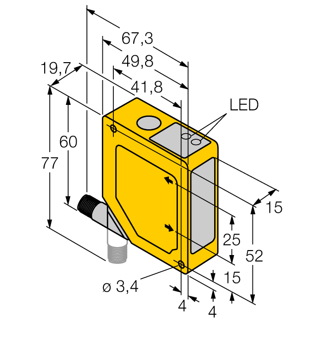 Photoelectric Sensor - Triangulation Sensor with Switching Output