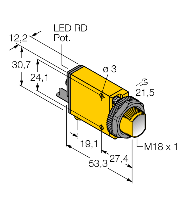 Opto-Sensor - Lichtleiter-Sensor für Glaslichtleiter