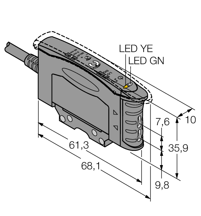 Opto-Sensor - Lichtleiter-Sensor für Kunststofflichtleiter