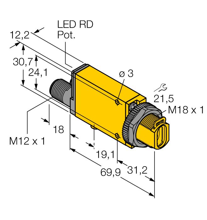 Opto-Sensor - Lichtleiter-Sensor für Glaslichtleiter