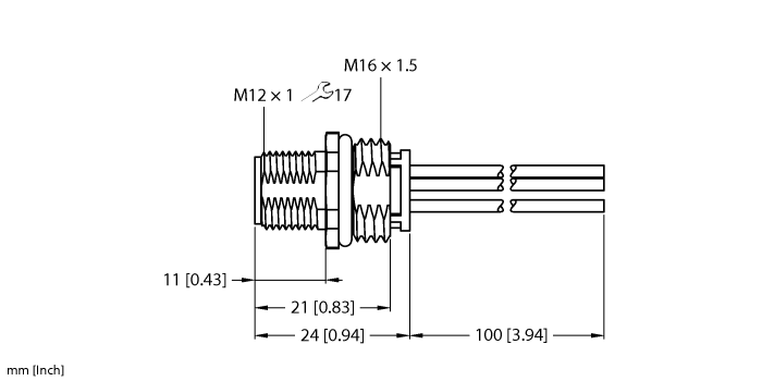 M12 Power Flange - Front-mounted