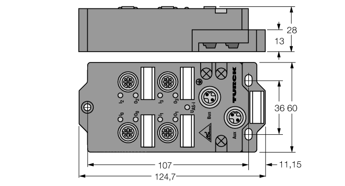 Kompakte Feldbusstation für AS-interface - 4 Eingänge, 4 Ausgänge